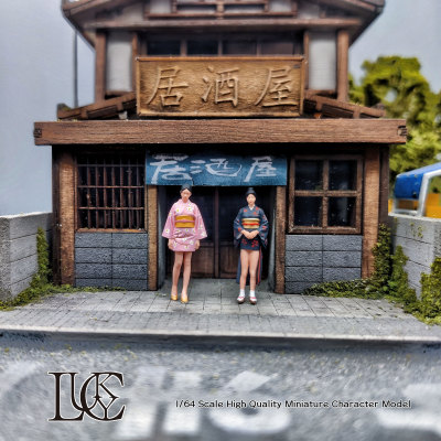 Lucky Studio  1/64人偶 和服女孩 二人组 预定 微缩收藏摆设爱好
