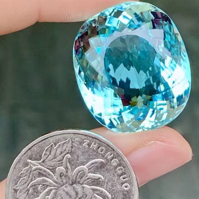 超美豪华大颗粒帕拉伊巴裸石 AIGS霓虹蓝 24.81x21.20x12.28mm