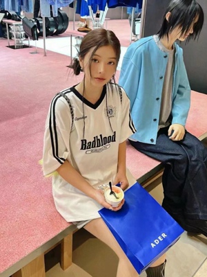 【官方正品】复古球衣短袖T恤女