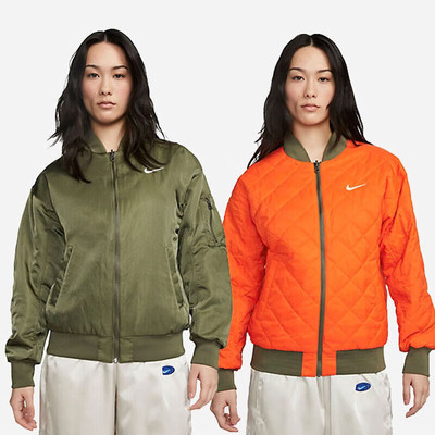 耐克梭织棉服女短款两面穿运动装