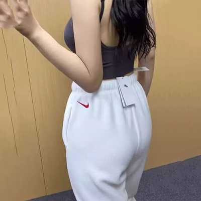 Nike耐克长裤女裤运动裤休闲裤针织仿羊羔绒健身跑步训练裤FD4069