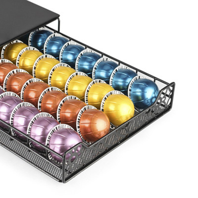 适用于Vertuoline胶囊抽屉式玻璃收纳架咖啡胶囊收纳盒可收纳40