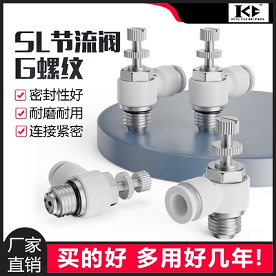 气缸节流调速阀G螺纹SL8-G02白色