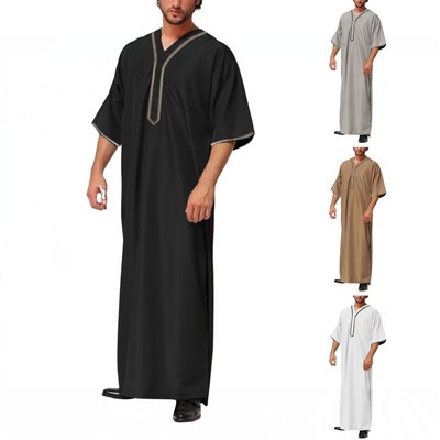 2024  Middle East Arab Dubai Malaysia Men's Loose Robe Butto