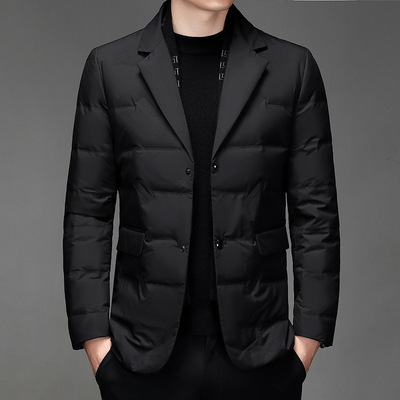 Scarf Collar Suit Down Jacket For Young And Middle-aged Men