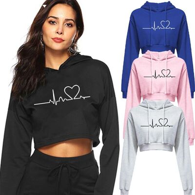 Women's Hooded Sweaters Hoodies Solid Color Long Sleeve ECG