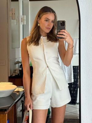 Fashion Sleeveless Suit ops High Waist Shorts Sets Women 202