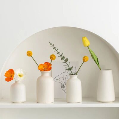 White Mini Ceramics Vase Simple Nordic Creative Flower Vase
