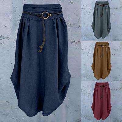 2024 Women's Loose Retro Printed Map Skirt Independent Stati