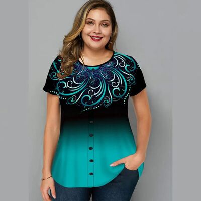Fashion ops For Women|summer Floral 3d Print T-shirt For Wom