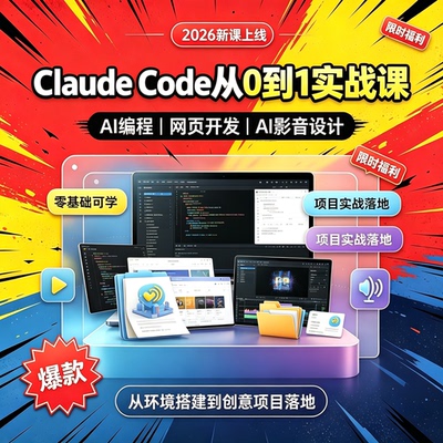 Claude Code AI编程教程2026新手小白入门克劳德安装视频使用教程