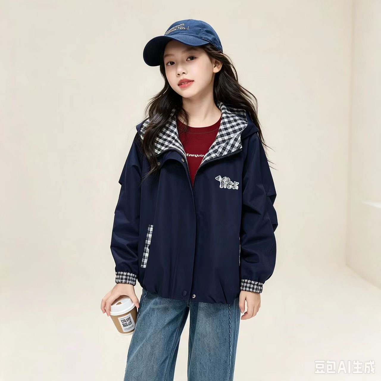 女童外套2026秋季新款小学生冲锋衣夹克女宝休闲时尚潮童新款童装