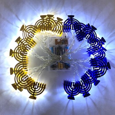 镀金铁艺九烛台节日装饰LED灯串