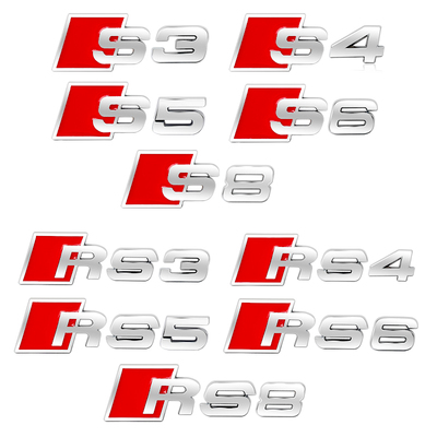 奥迪A4L A6LA5A7 RS中网标S3S4S5S6S8运动款黑标排量标车尾标车贴
