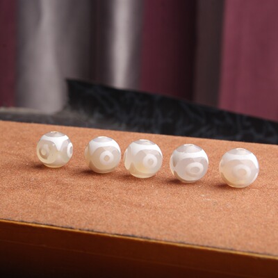 天然玛瑙藏传天珠散珠藏式老型宝瓶水纹珠配饰线珠天珠多宝配件