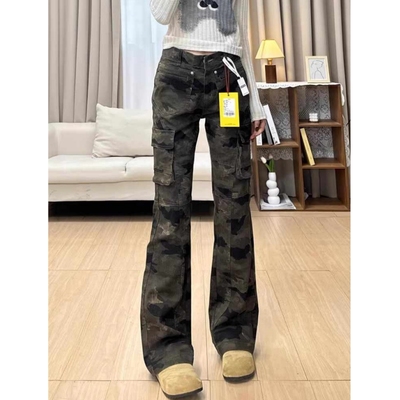 迷彩微喇工装裤男秋季