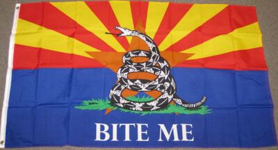 外ARIZONA BITE ME FEET DON'T TREAD ON ME Flag亚马逊WISH EBAY