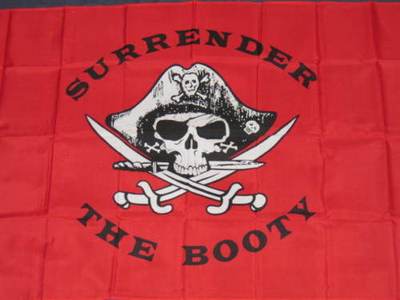RED SURRENDER THE BOOTY PIRATE FLAG SKULLFlag亚马逊WISH EBAY