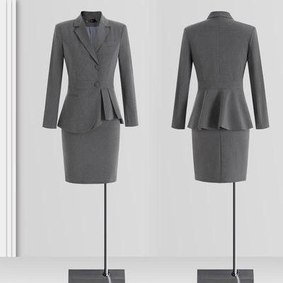 西装套装修身AYM986质气叶边职业装高荷端珠店春前台宝工作服女欧