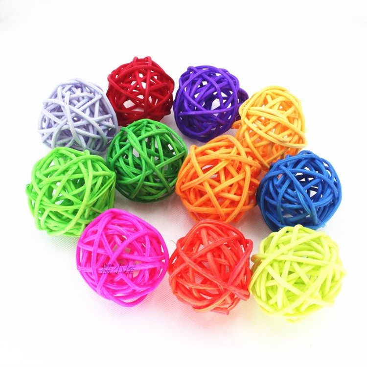 3CM彩色藤球 diy珠帘门帘材料饰品配件幼儿园酒店橱窗装饰彩色花_虎窝淘