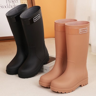 韩系时尚四季通用中筒雨靴