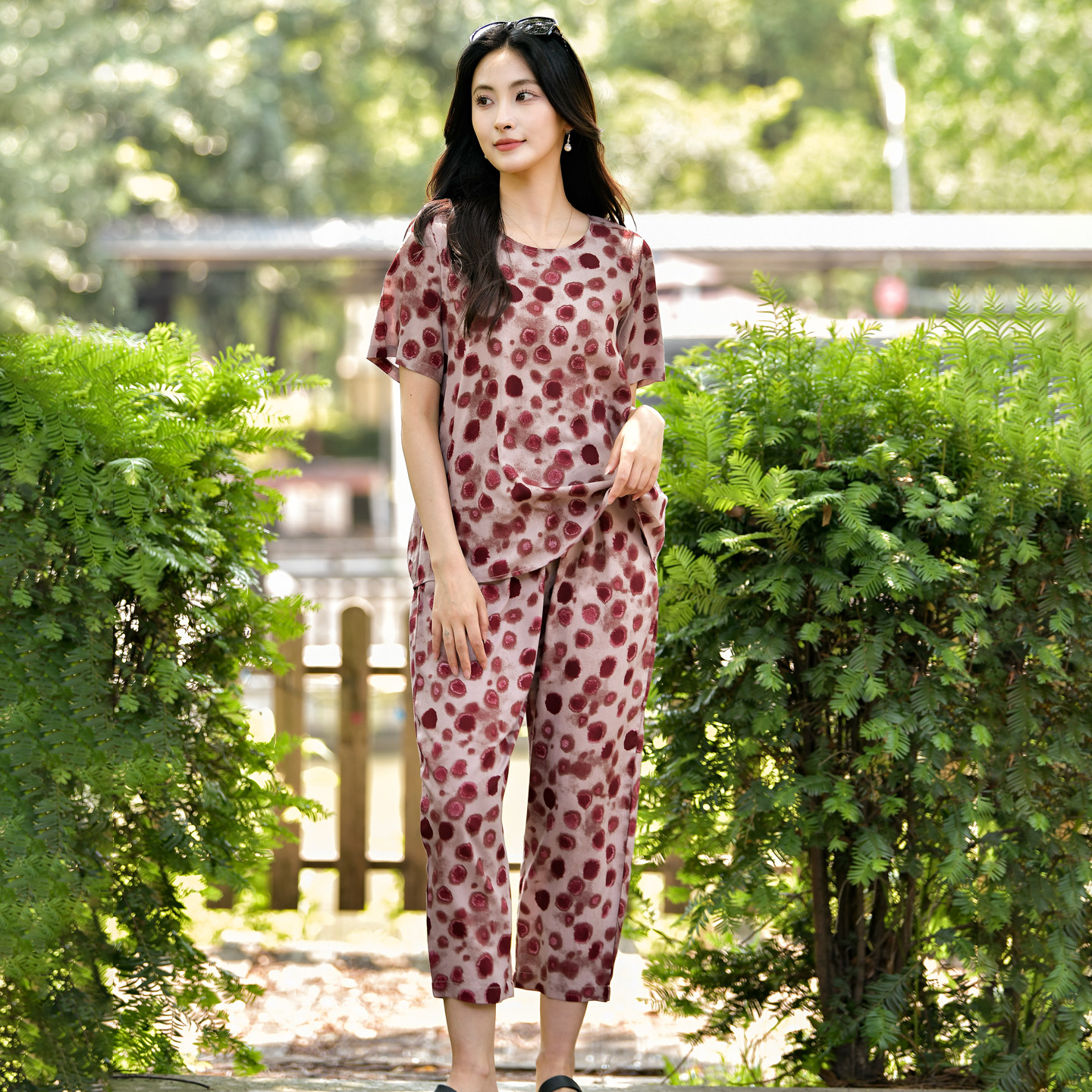 2026夏季新款棉绸套装宽松大码女人造棉外穿旅游家居服外穿两件套