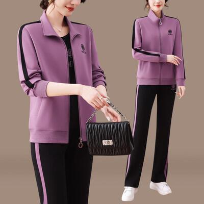 运动套装87742春秋年新女款时尚品卫衣洋件气减龄跑步服休牌闲三