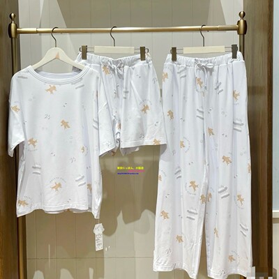 日本GP夏新款小熊印花家居服睡衣