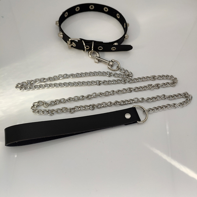 项圈牵引绳项链颈圈柳钉手环pu皮