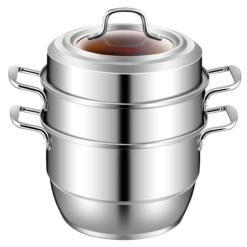 Buy Cooking King steamer 304 stainless steel three layer thick ...