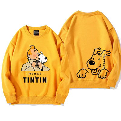 卡通动漫丁丁历险记圆领卫衣外套