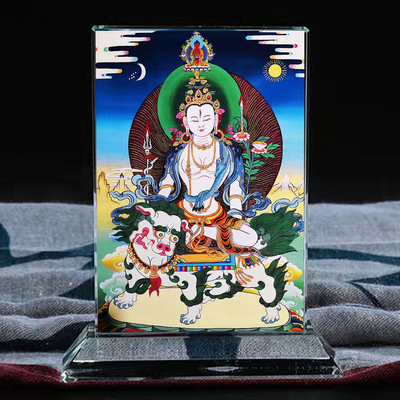 狮吼观音水晶摆台玄关桌面家居装饰创意工艺品供奉摆件来图定制