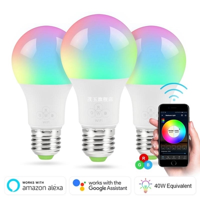 New Dimmable WiFi Smart Light Bulb Wake-Up Wifi Lights RGB