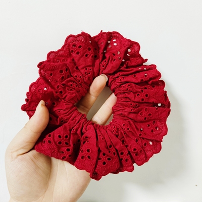 （满15包邮发货）永诗复古酒红镂空蕾丝花边双层蛮腰肠圈