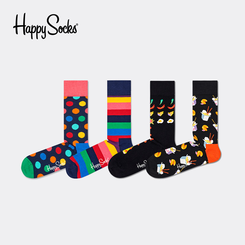 Happy Socks潮牌袜子女夏季ins潮外穿百搭运动网红款超火中筒袜_虎窝淘