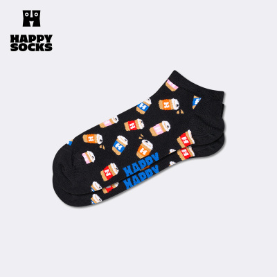 【2026秋冬新款】Happy Socks潮牌满印咖啡杯短袜子创意小众踝袜