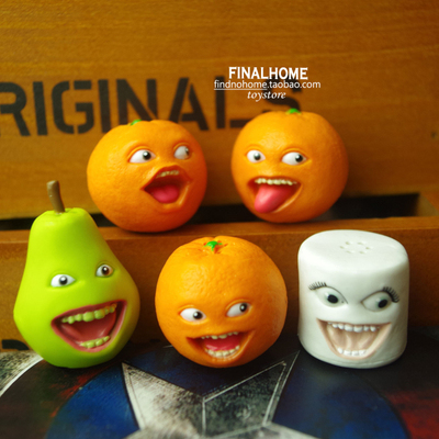 正版散货 烦人的橘子 Annoying Orange 贱萌搪胶摆件公仔玩具指偶
