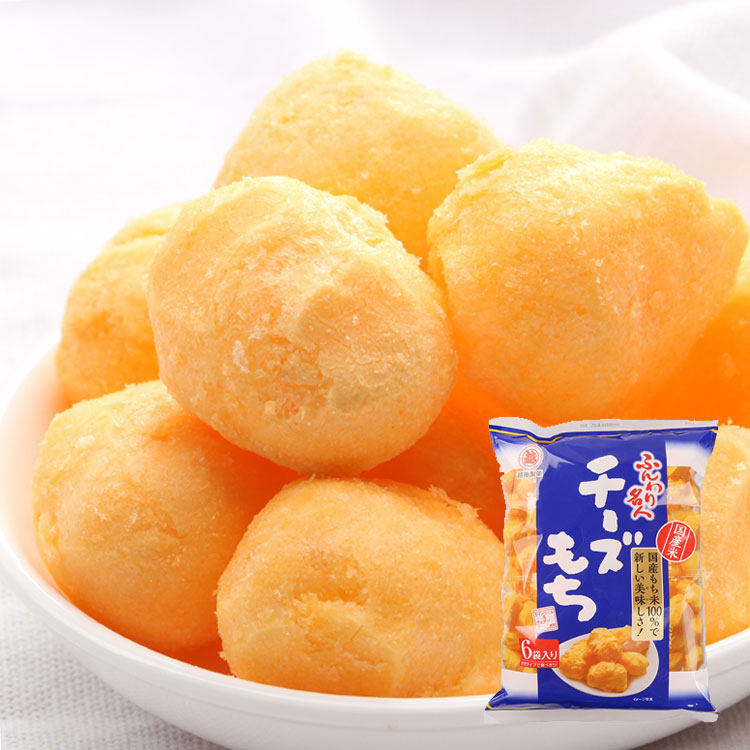 日本进口零食品 越后制菓芝士米果 香浓芝士球入口即化4小袋入