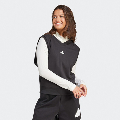 正品Adidas阿迪达斯女子春夏运动休闲透气宽松舒适V领背心 IS4696