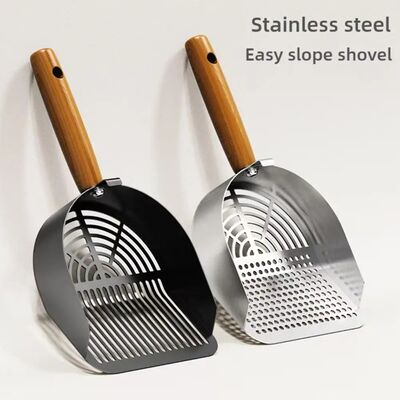 Steel Cat Litter Scoop Long Handle Pet Waste Shovel Cleaning