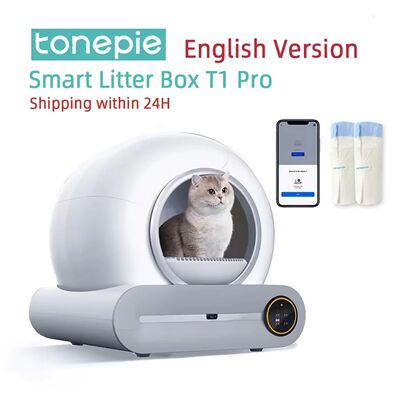 Tonepie 65L Automatic Smart Cat Litter Box Self Cleaning Ful