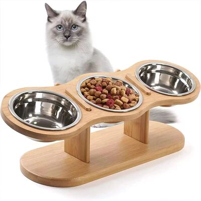 Elevated Cat Bowls Raised Food Bowls 15° Tilted Pet Bowls f