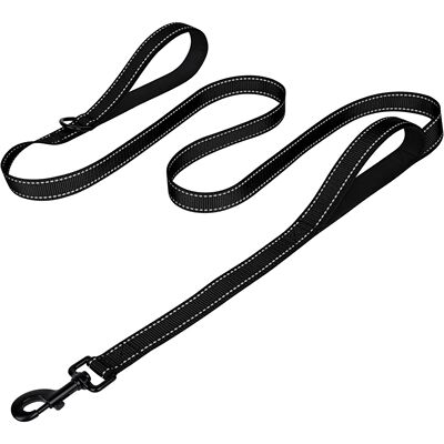 Heavy Duty Double Handle Dog Leash with Reflective Strips fo