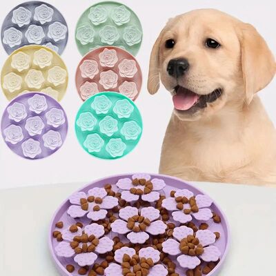 Silicone pet slow feeding mat dog licking mat round with suc