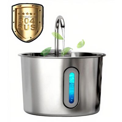 Stainless Steel Cat Water Fountain 2.2L Automatic Pet Water