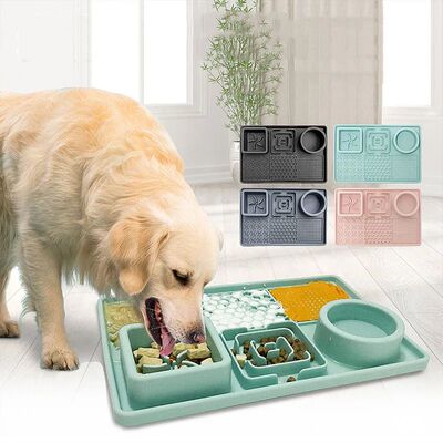 Multifunction Pet Slow Feeder Bowls Dog Licking Mat With Suc