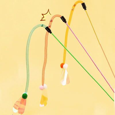 Cat Toy Butterfly Cats Stick Elastic Net Cat Toys Interactiv