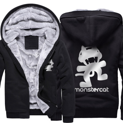 电音猫衣服Monstercat怪兽猫卫衣秋冬青少年加绒加厚猫厂开衫冬衣