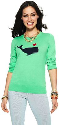 美式时尚 C W*nder 100美金 提花Slogan 真丝混纺针织衫  女V669