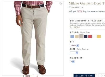 特 Bro*ks Br*thers 官网100美金 彩色时尚 舒适休闲裤J854